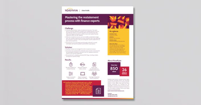 Financial Statement Restatement Review Services | RoseRyan